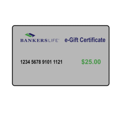 Bankers Life $25 Gift Card - CNO Financial - Bankers Life
