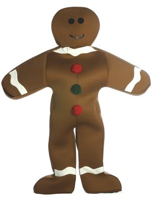 Unisex Gingerbread Man Adult Costume | Riffbug