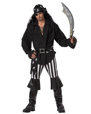 Men’s Black And White Swashbuckler Costume | Livefly