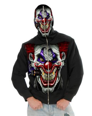 Mens Hi Ya Roy Evil Clown Skull Hoodie | Jumpchat