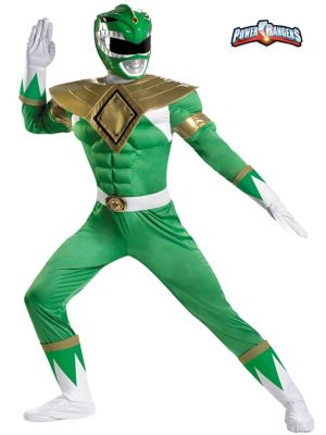 Power Rangers Men’s Green Ranger Classic Muscle Costume | Jumpzoom