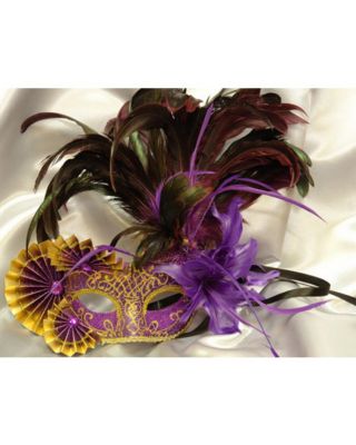 Mardi Gras Gold Mask W/ Jewel Accents | Pixonu