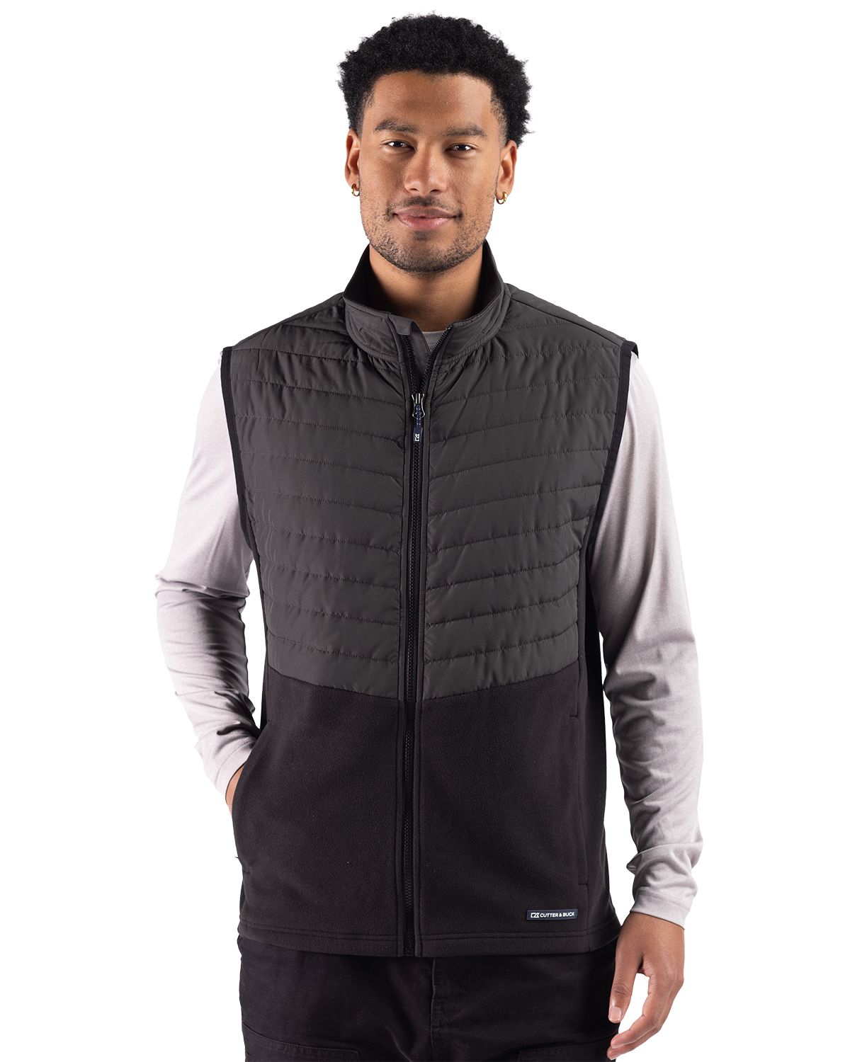 Cutter & Buck Woodland Recycled Fleece Mens Hybrid Vest | Swag Your Brand