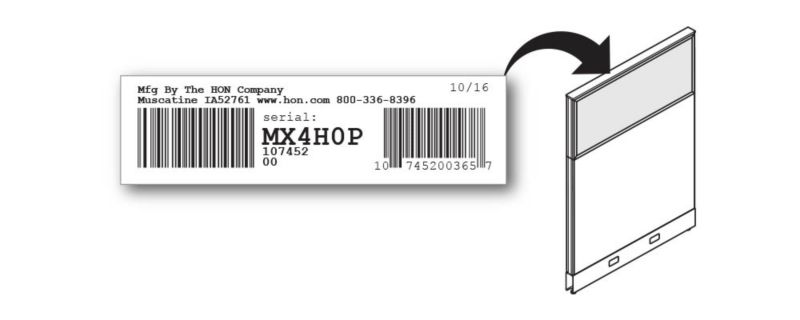 Serial Number Locator - Panels | HON Office Furniture