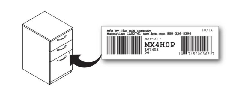 Serial Number Locator - Pedestals | HON Office Furniture