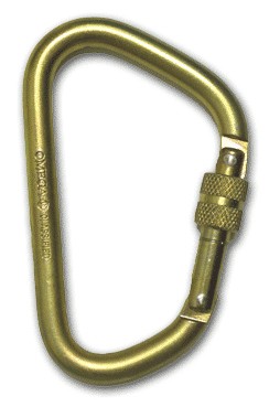 Omega 1/2" Steel Modified D NFPA Carabiner, Gold